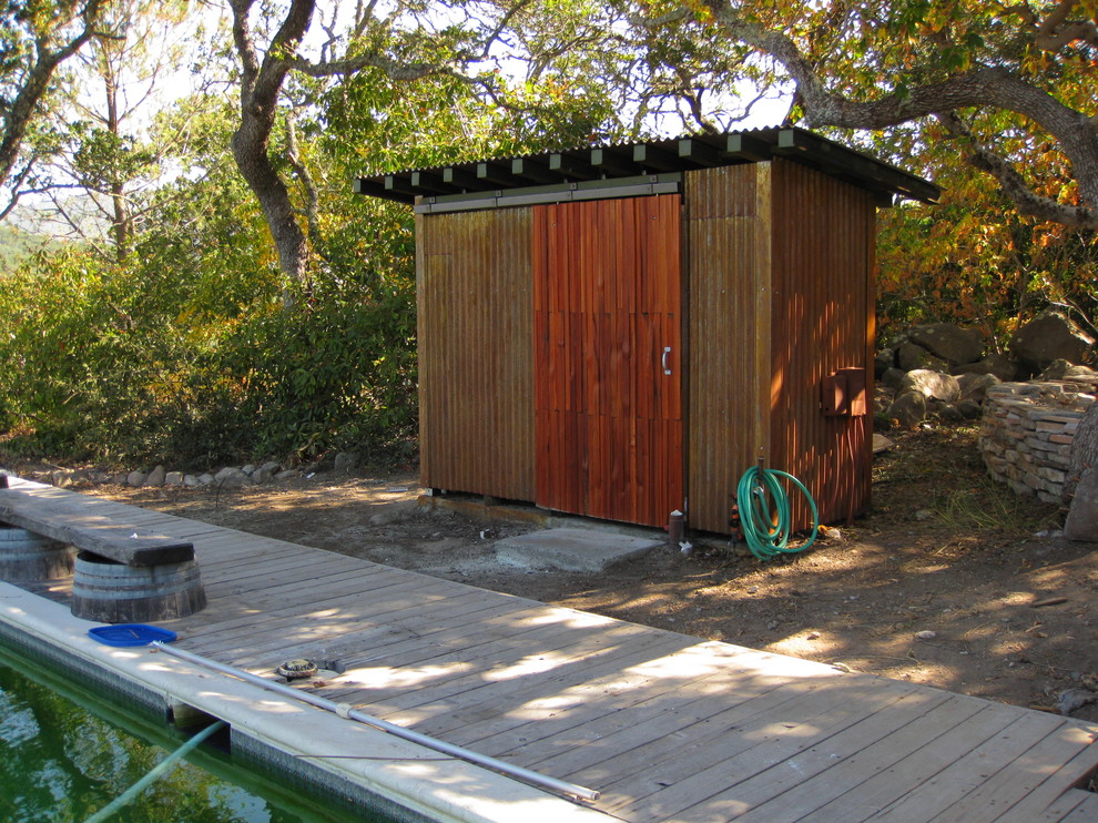 corten pool equipement shed - Contemporary - Shed - San Francisco - by ...