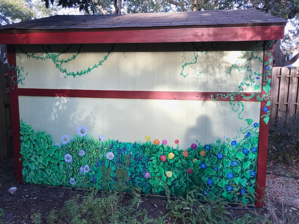 Garden Cottage Murals - Rustic - Shed - Austin | Houzz