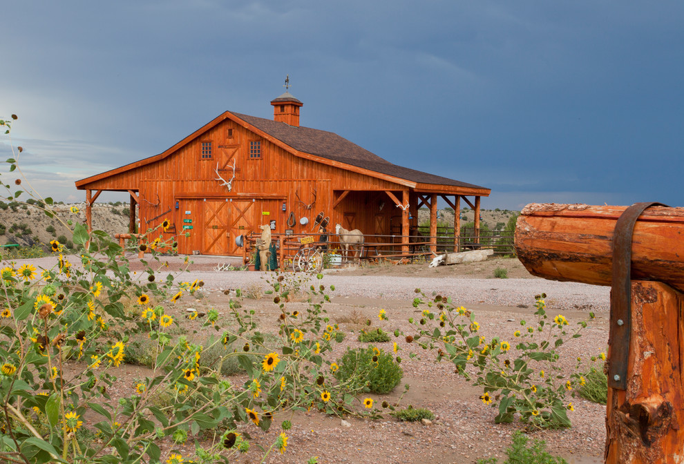 Horse Barn in Colorado - Farmhouse - Shed - Other - by Sand Creek Post & Beam | Houzz