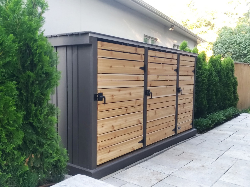 Modern Garbage, Recycling and Green Bin Storage Shed - Modern - Shed ...