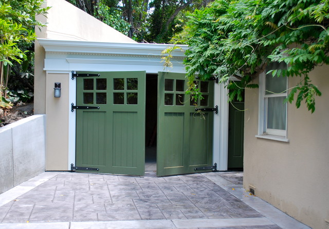 Out-Swing Carriage garage Doors - Traditional - Granny Flat or Shed ...
