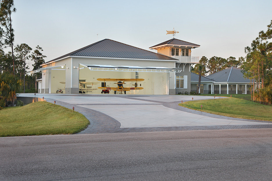 Residential Airplane Hanger - Florida Vernacular Style - Transitional ...