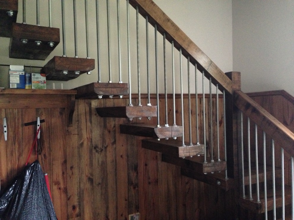 Shelby Lake Floating Staircase - Rustic - Staircase - Birmingham - by ...