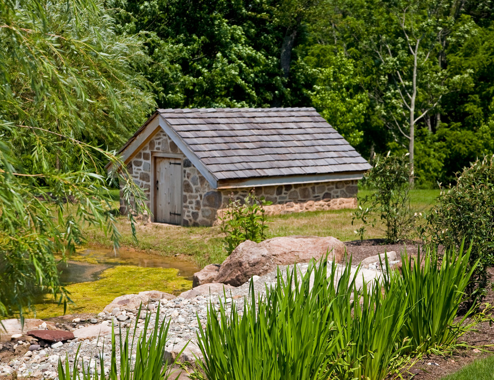 Stone Manor House - Traditional - Garden Shed and Building ...