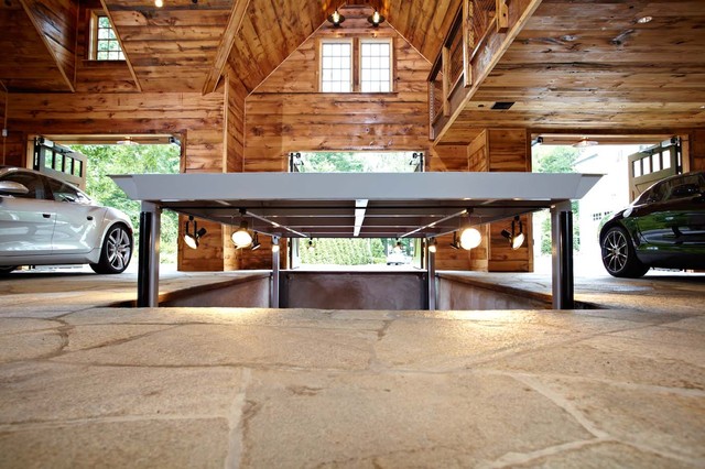 Ultimate man cave and sports car showcase - Traditional - Garage - New ...