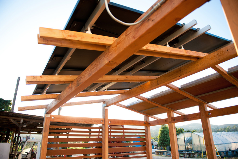 wood structure + pv panels - Rustic - Shed - Orange County - by Moss ...