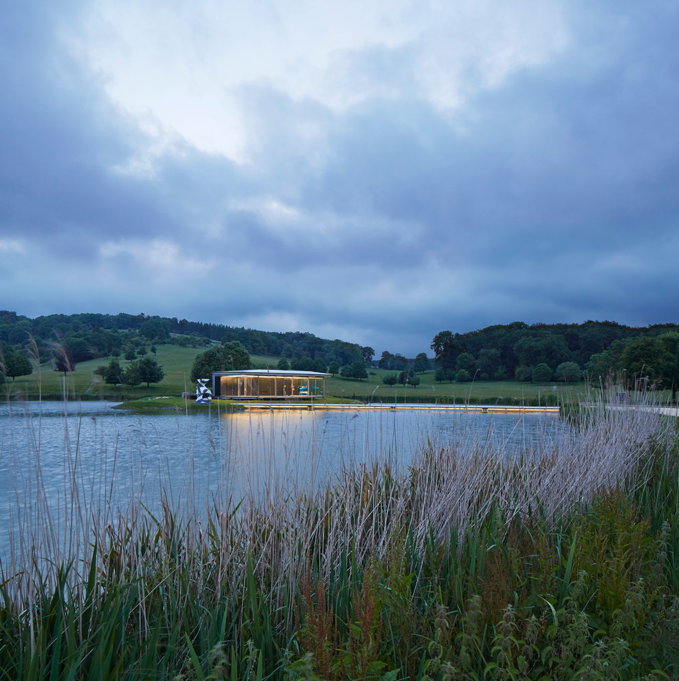 Wormsley Estate Island Pavilion and Bridge - Contemporary - Shed - DC ...
