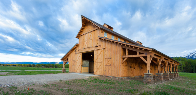 Wyoming Horse Barn - Traditional - Garden Shed and Building - Other - by Sand Creek Post & Beam ...