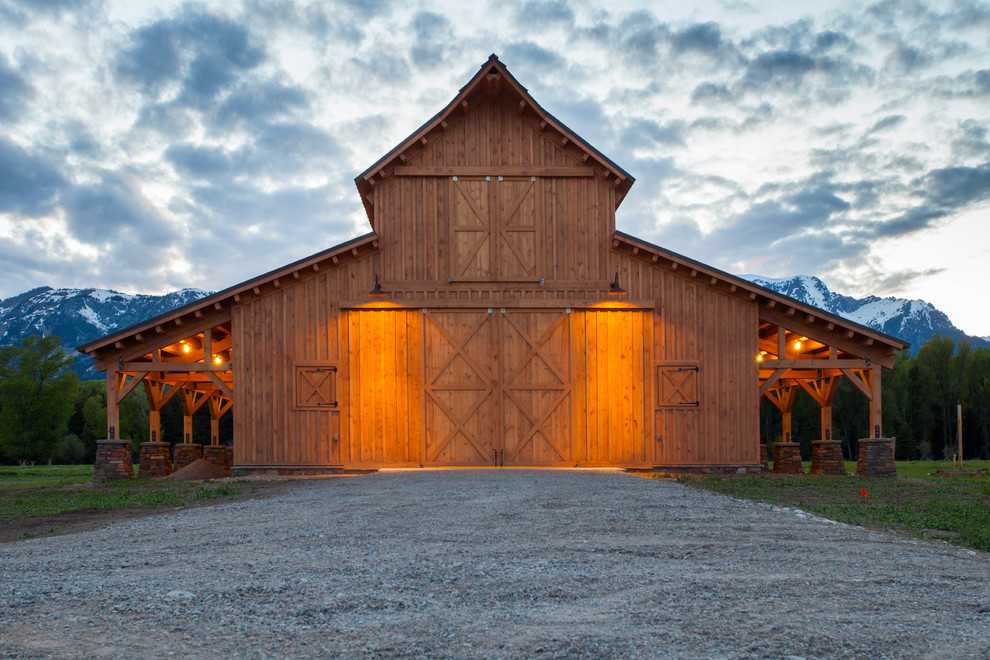 Wyoming Horse Barn - Traditional - Shed - Other - by Sand Creek Post & Beam | Houzz