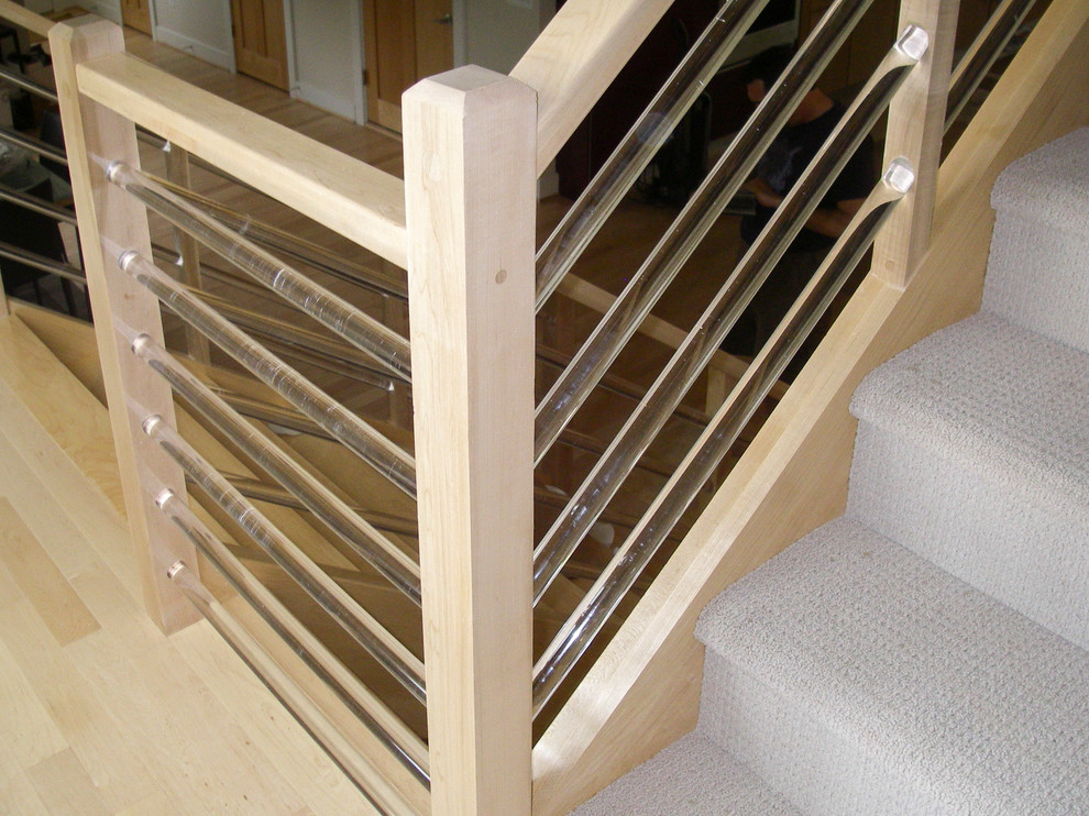 0_Modern Stairs - Clear Acrylic Horizontal Rods/Rail System, Fairfax ...