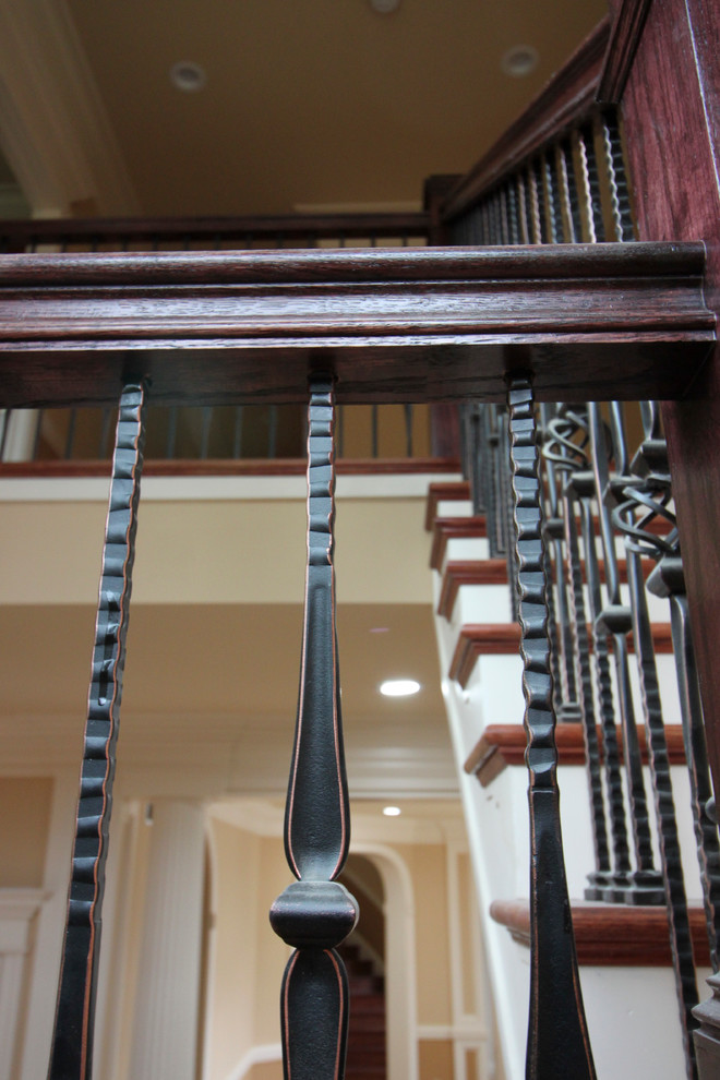 13_Curved Custom Wrought Iron Staircase in Elegant Home, Fairfax VA ...
