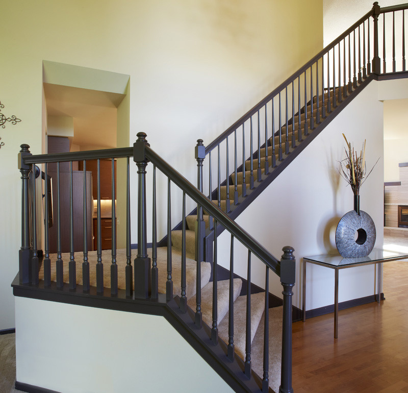 1990s Home Gets Modern Makeover - Transitional - Staircase ...