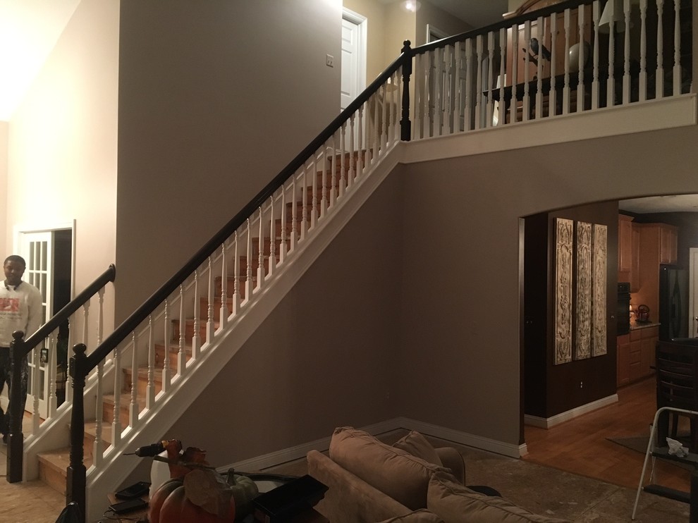 2 Tone Stair Case & Living Room Repaint - Modern - Staircase - Detroit ...