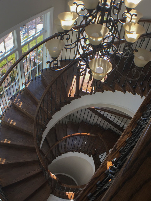 28_Multi-Level Oak&Metal Staircase in Custom Built Home, Potomac Falls ...