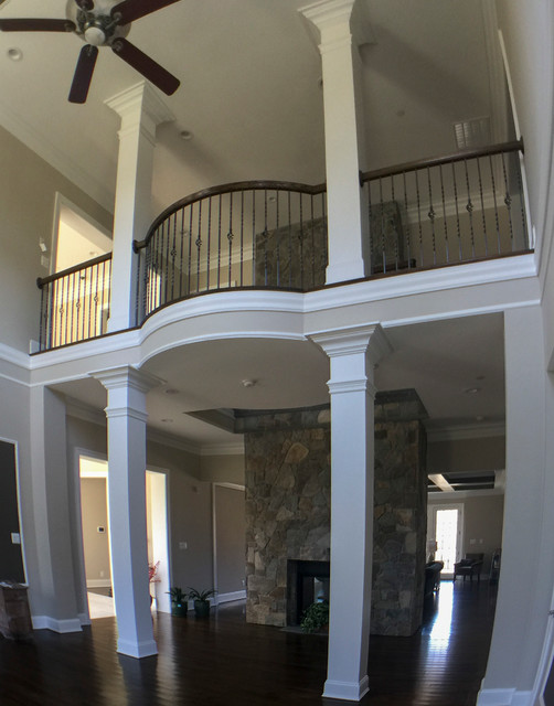 28_Multi-Level Oak&Metal Staircase in Custom Built Home, Potomac Falls ...