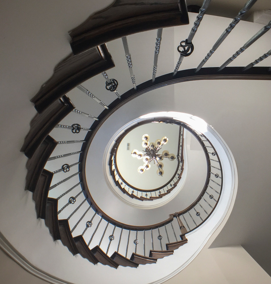 28_Multi-Level Oak&Metal Staircase in Custom Built Home, Potomac Falls ...