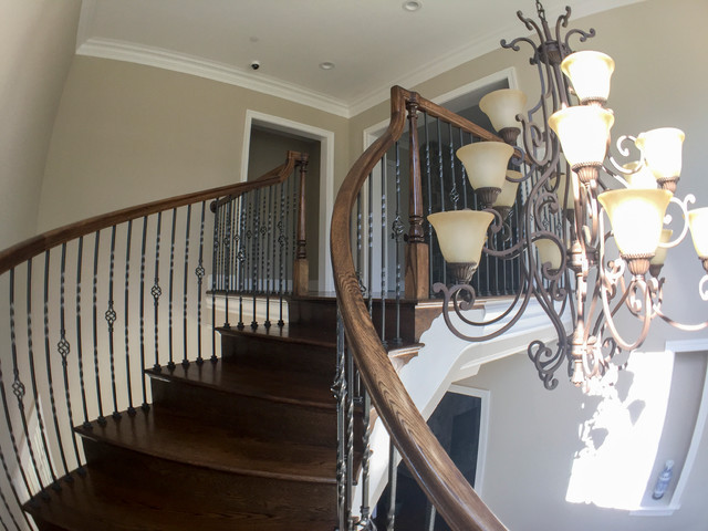 28_Multi-Level Oak&Metal Staircase in Custom Built Home, Potomac Falls ...