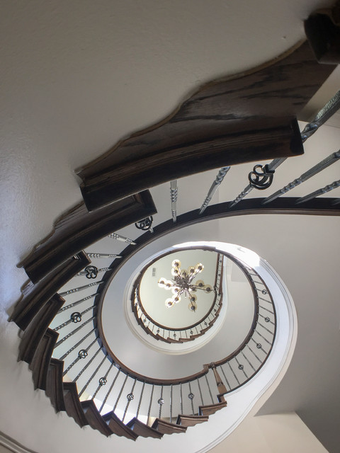 28_Multi-Level Oak&Metal Staircase in Custom Built Home, Potomac Falls ...