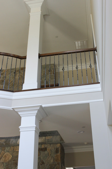 28_Multi-Level Oak&Metal Staircase in Custom Built Home, Potomac Falls ...