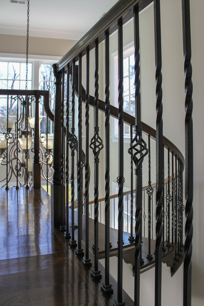 28_Multi-Level Oak&Metal Staircase in Custom Built Home, Potomac Falls ...