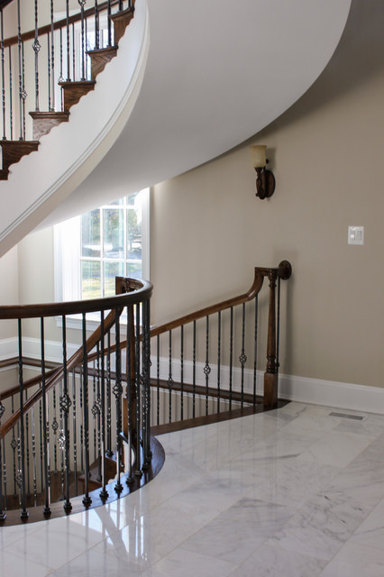 28_Multi-Level Oak&Metal Staircase in Custom Built Home, Potomac Falls ...