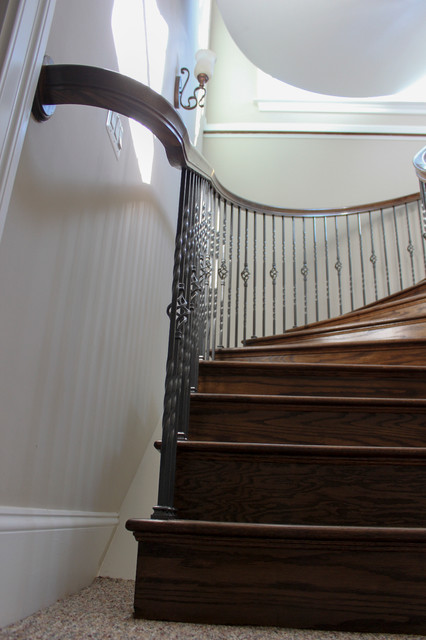 28_Multi-Level Oak&Metal Staircase in Custom Built Home, Potomac Falls ...