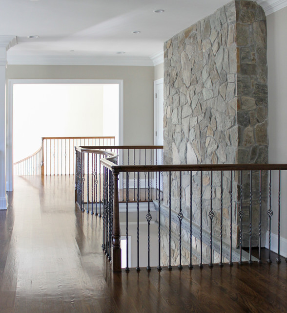 28_Multi-Level Oak&Metal Staircase in Custom Built Home, Potomac Falls ...