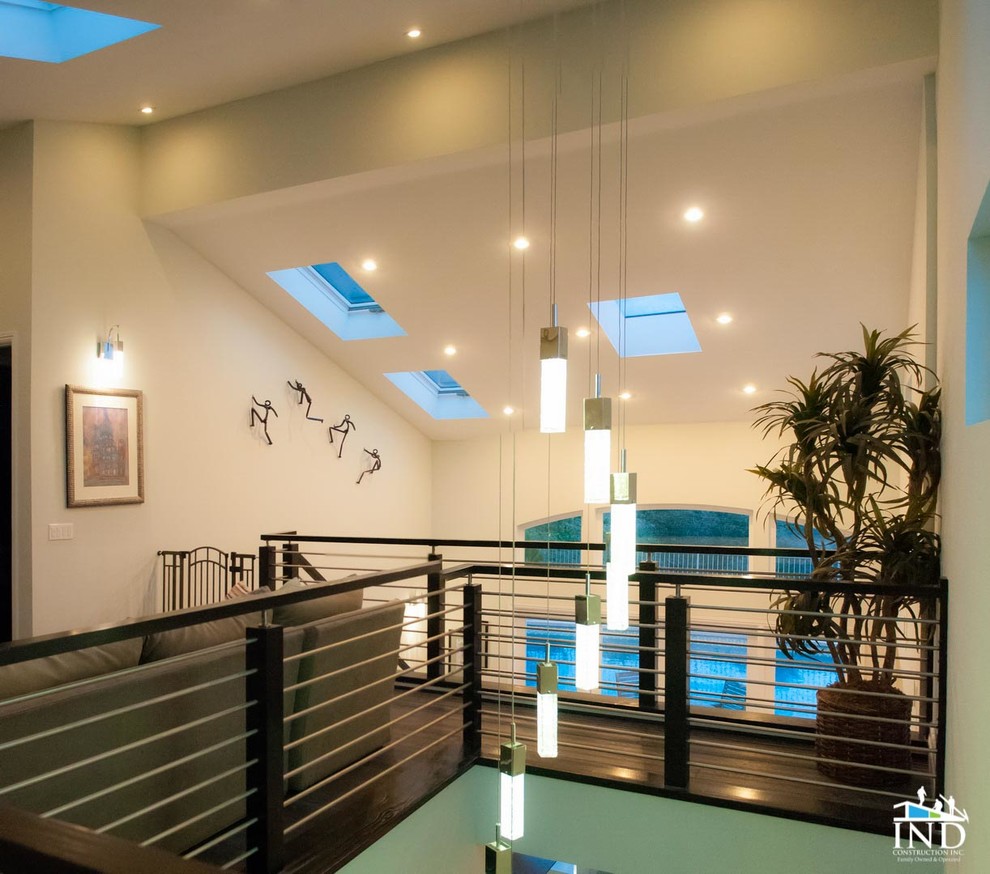 2nd Floor Ceilling & Lights, with beautiful custom rails ...