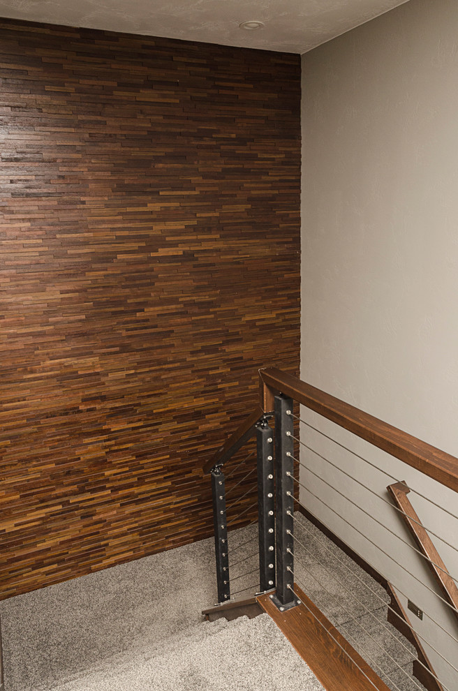 3D Wood Wall Panels - Modern - Staircase - by Oshkosh Designs | Houzz