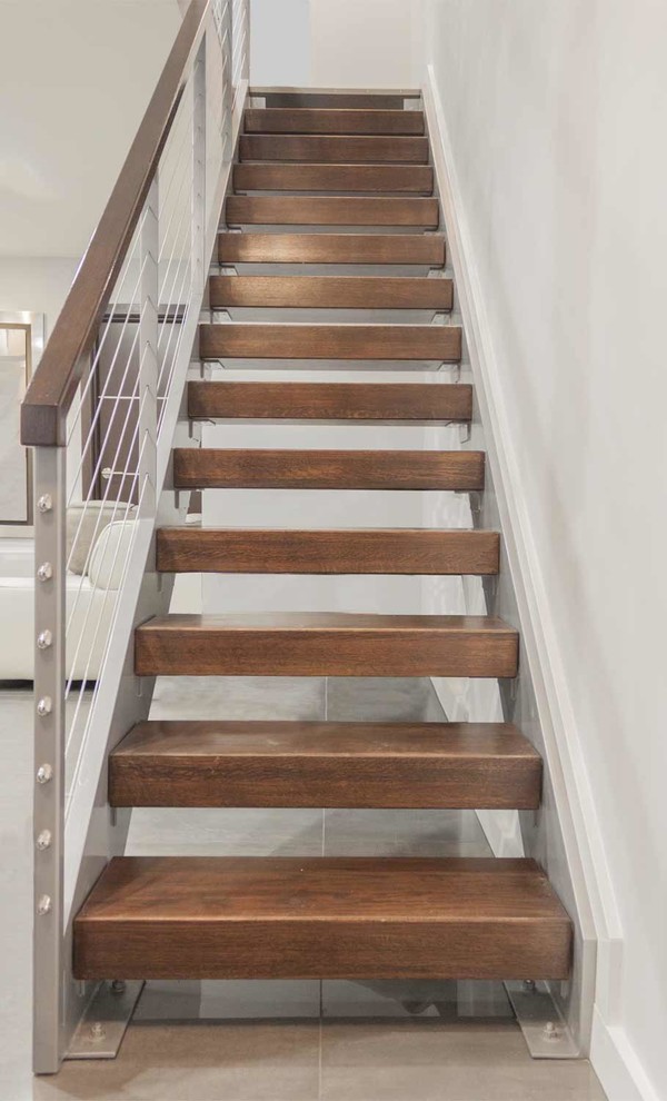 46_Stunning Riser-less Stairs with 4" Solid Oak Treads, Alexandria ...