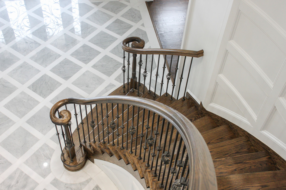 51_Elegant and Welcoming Twin Curved Staircase, Alexandria VA 22060 ...