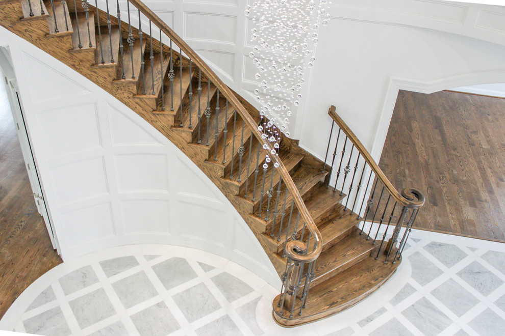 51_Elegant and Welcoming Twin Curved Staircase, Alexandria VA 22060 ...