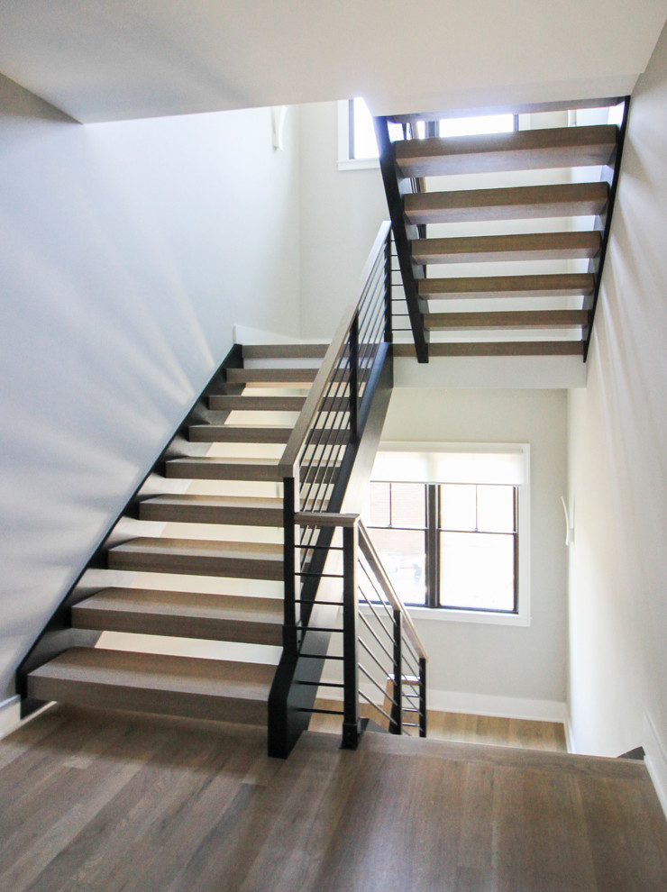 52_Minimalist & Floating Open-Riser White Oak Stairway, Arlington, VA ...