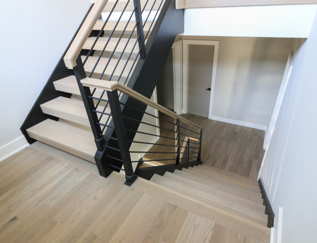 52_Minimalist & Floating Open-Riser White Oak Stairway, Arlington, VA ...