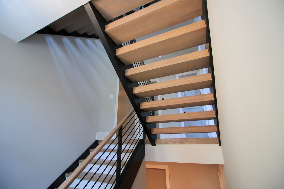 52_Minimalist & Floating Open-Riser White Oak Stairway, Arlington, VA ...