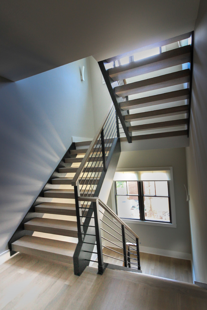 52_Minimalist & Floating Open-Riser White Oak Stairway, Arlington, VA ...
