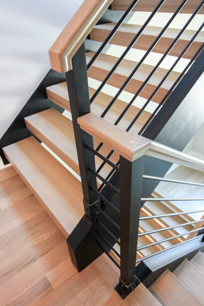 52_Minimalist & Floating Open-Riser White Oak Stairway, Arlington, VA ...