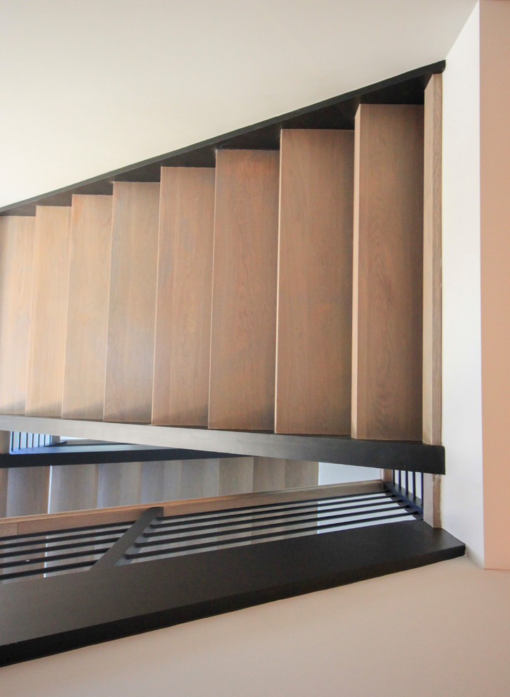 52_Minimalist & Floating Open-Riser White Oak Stairway, Arlington, VA ...
