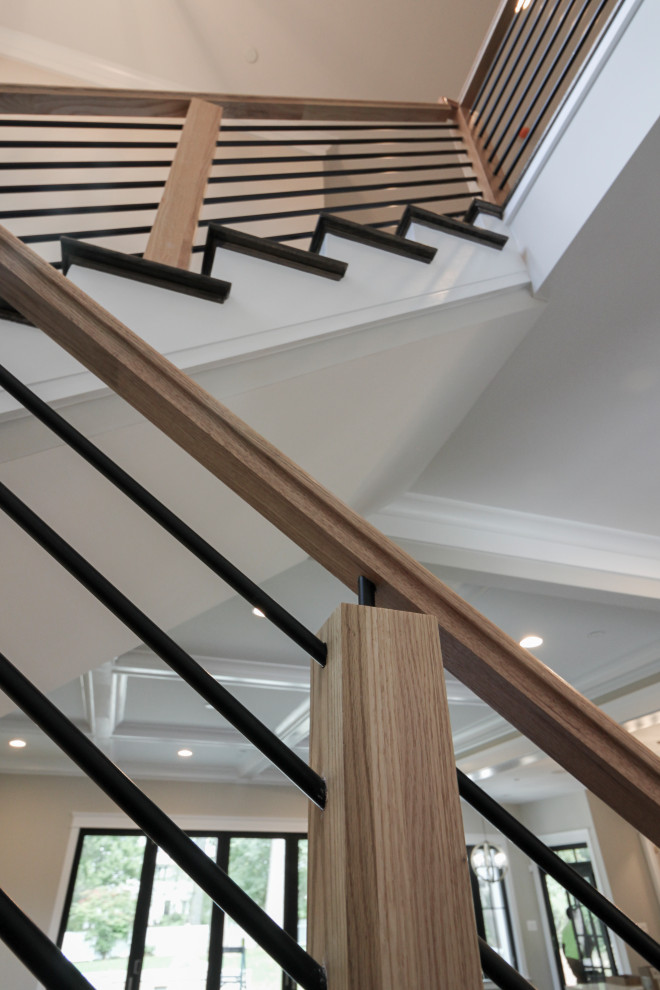 69_Stunning Natural Handrails & Newels + Horizontal Metal Rods ...