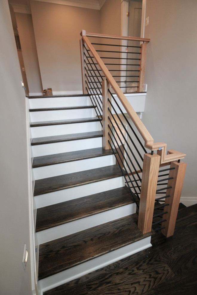 69_Stunning Natural Handrails & Newels + Horizontal Metal Rods ...