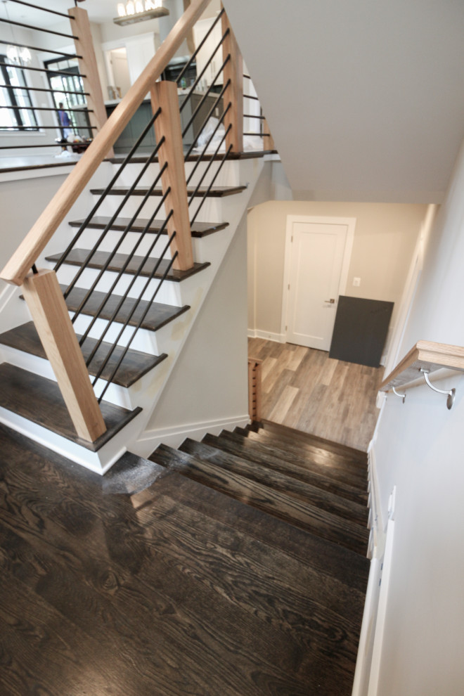 69_Stunning Natural Handrails & Newels + Horizontal Metal Rods ...