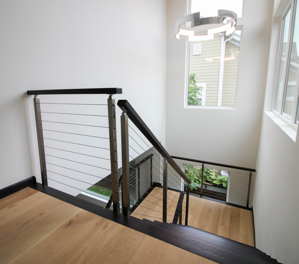 70_Contemporary Stairs With No Risers & Horizontal Railing, Vienna VA ...