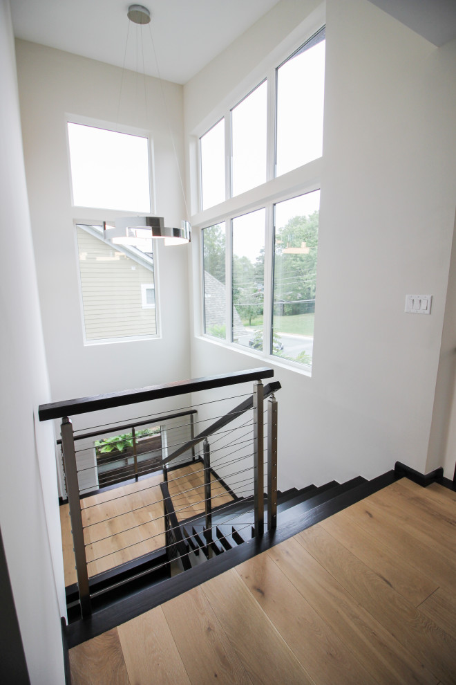 70_Contemporary Stairs With No Risers & Horizontal Railing, Vienna VA ...