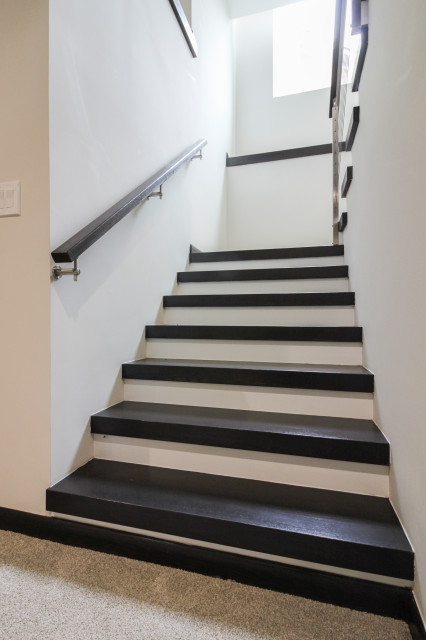 70_Contemporary Stairs With No Risers & Horizontal Railing, Vienna VA ...