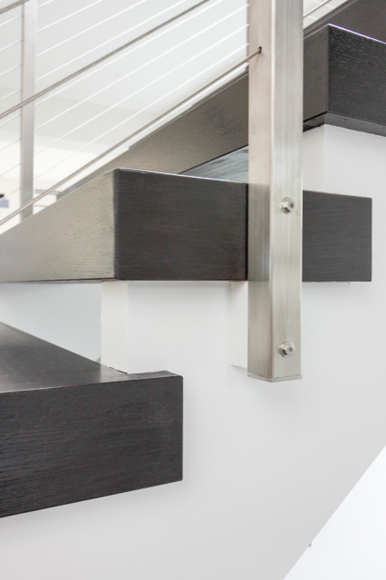 70_Contemporary Stairs With No Risers & Horizontal Railing, Vienna VA ...