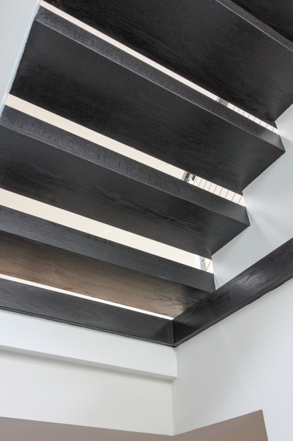 70_Contemporary Stairs With No Risers & Horizontal Railing, Vienna VA ...