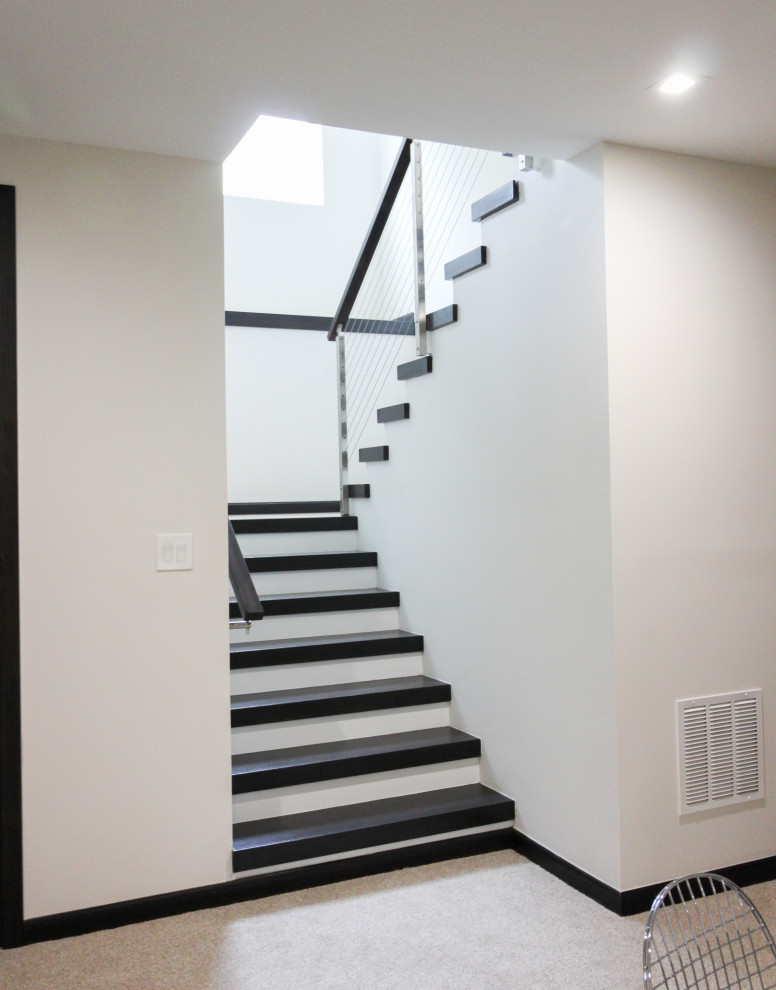 70_Contemporary Stairs With No Risers & Horizontal Railing, Vienna VA ...