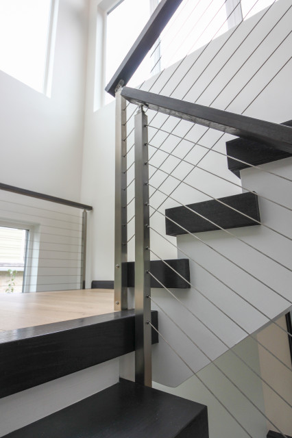 70_Contemporary Stairs With No Risers & Horizontal Railing, Vienna VA ...