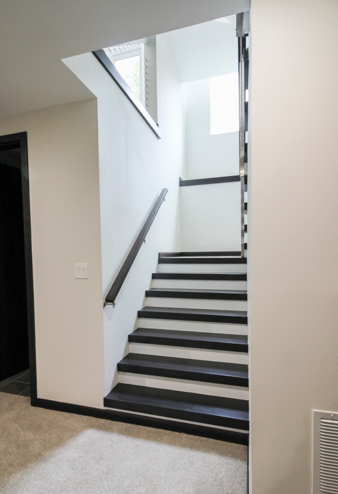 70_Contemporary Stairs With No Risers & Horizontal Railing, Vienna VA ...