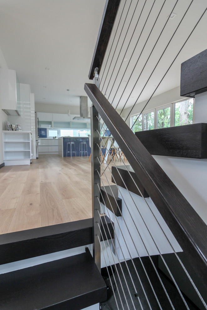 70_Contemporary Stairs With No Risers & Horizontal Railing, Vienna VA ...